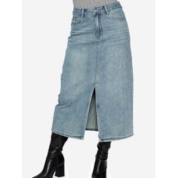 SASSYCLASSY Midi Jeans Rock mit Schlitz in Blau | Gr.: 36