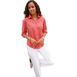 CR&Eacute;ATION L Damen Baumwollbluse mit Madeira-Stickerei koralle Gr&ouml;&szlig;e 36
