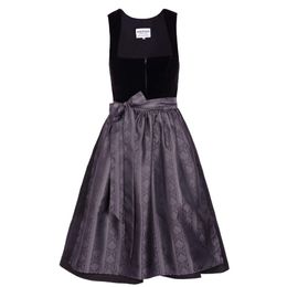 Edelnice Midi Dirndl Evi Samt Schwarz in schwarz | Gr.: 54