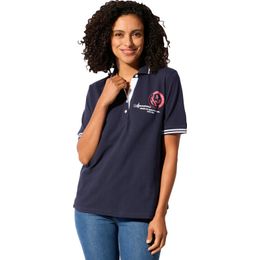 CR&Eacute;ATION L Damen Poloshirt aus reiner Baumwolle marine Gr&ouml;&szlig;e 40