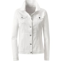 CR&Eacute;ATION L Damen Jeansjacke elastische Qualit&auml;t wei&szlig; Gr&ouml;&szlig;e 42