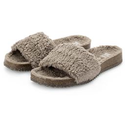 GRAND STEP SHOES Damen-Pantolette Teddypl&uuml;sch