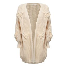 Influencer Strickjacke Damen Gr&ouml;&szlig;e M creme