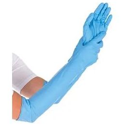Hygostar Extra Safe Superlong Nitrilhandschuhe blau puderfrei, VE 500 St&uuml;ck 7/S
