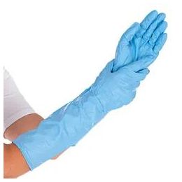 Hygostar Extra Safe Superlong Nitrilhandschuhe blau puderfrei, VE 500 St&uuml;ck 8/M