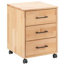 Livetastic Rollcontainer, Kernbuche, Kunststoff, Kernbuche, massiv, 3 Schublade(n) Schubladen, 40x56.7x42 cm, Arbeitszimmer, Container, Rollcontainer
