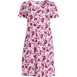 LANDS' END Knielanges Kurzarm-Nachthemd aus Baumwolle, Damen,  Pink, Baumwolle, by Lands' End