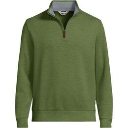 LANDS' END Rei&szlig;verschluss-Pullover aus Bedford-Ripp, Herren,  Gr&uuml;n, Baumwolle, by Lands' End
