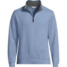 LANDS' END Rei&szlig;verschluss-Pullover aus Bedford-Ripp, Herren,  Blau, Baumwolle, by Lands' End