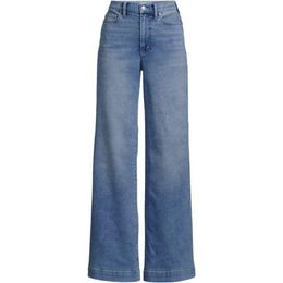 LANDS' END Recover Jeans High Waist mit weitem Bein, Damen,  Blau, by Lands' End