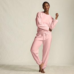 LANDS' END Lounge-Set aus Samt, Damen,  Pink, Polyester/Polyester-Mischung, by Lands' End