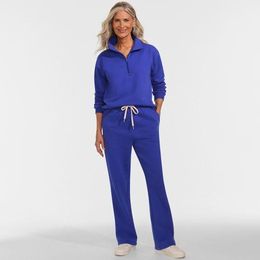 LANDS' END Jogginghose mit geradem Bein SERIOUS SWEATS, Damen,  Blau, Baumwoll-Mischung/Polyester-Mischung, by Lands' End