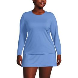 LANDS' END Badeshirt, Damen,  Blau, Nylon-Mischung, by Lands' End