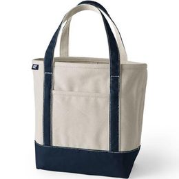 LANDS' END Mittelgro&szlig;e offene Canvas-Tasche, Damen,  Wei&szlig;, Baumwolle, by Lands' End