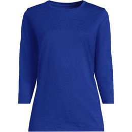 LANDS' END Supima-Shirt mit 3/4-&Auml;rmeln, Damen,  Blau, Baumwolle, by Lands' End