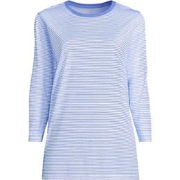 LANDS' END Supima-Shirt mit 3/4-&Auml;rmeln, Damen,  Blau, Baumwolle, by Lands' End