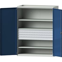 ANKE Schwerlastschrank JUMBO mit 3 Fachb&ouml;den, 4 Schubladen &agrave; 3 x 90, 1 x 120 mm, HxBxT 1950 x 1484 x 690 mm