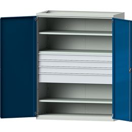 ANKE Schwerlastschrank JUMBO mit 3 Fachb&ouml;den, 4 Schubladen &agrave; 3 x 120, 1 x 180 mm, HxBxT 1950 x 1484 x 690 mm