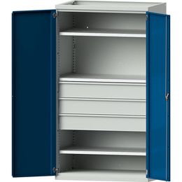 ANKE Schwerlastschrank mit 3 Fachb&ouml;den, 3 Schubladen &agrave; 180 mm, HxBxT 1950 x 1084 x 690 mm