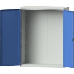 eurokraft pro Schwerlastschrank JUMBO aus Stahlblech, Leerschrank ohne Mitteltrennwand, lichtgrau/lichtblau