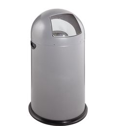 Var Push-M&uuml;lleimer, Stahl, selbstschlie&szlig;end, silber, 40 l, H&ouml;he 740 mm