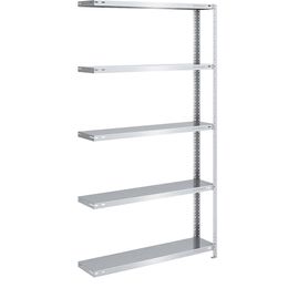 eurokraft pro Schraubregal, Bauart leicht, doppelseitig, HxBxT 2000 x 1000 x 300 mm, verzinkt, Anbauregal