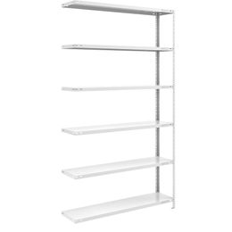 eurokraft pro Schraubregal, Bauart leicht, doppelseitig, HxBxT 2500 x 1300 x 400 mm, grau, Anbauregal