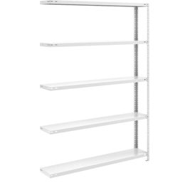 eurokraft pro Schraubregal, Bauart leicht, doppelseitig, HxBxT 2000 x 1300 x 300 mm, grau, Anbauregal