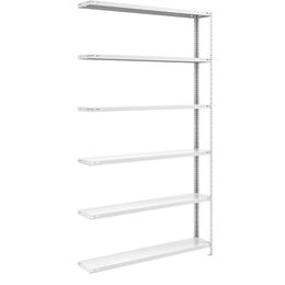 eurokraft pro Schraubregal, Bauart leicht, doppelseitig, HxBxT 2500 x 1300 x 300 mm, grau, Anbauregal