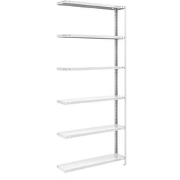 eurokraft pro Schraubregal, Bauart leicht, doppelseitig, HxBxT 2500 x 1000 x 300 mm, grau, Anbauregal