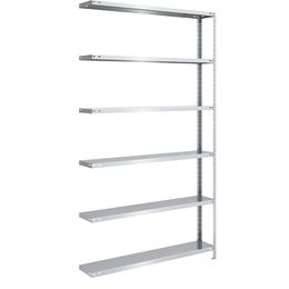 eurokraft pro Schraubregal, Bauart leicht, doppelseitig, HxBxT 2500 x 1300 x 300 mm, verzinkt, Anbauregal