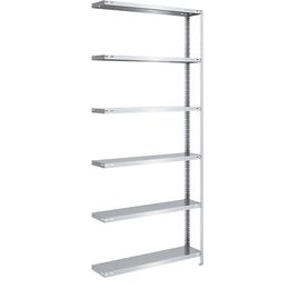 eurokraft pro Schraubregal, Bauart leicht, doppelseitig, HxBxT 2500 x 1000 x 300 mm, verzinkt, Anbauregal