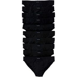 bonprix Slip mit weicher Baumwolle (10er Pack), schwarz, mit Baumwolle