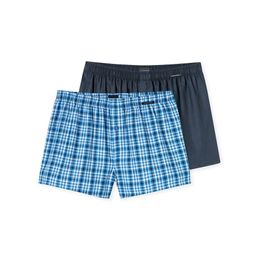 Schiesser Boxershorts Herren Gr&ouml;&szlig;e L marine / azur / hellblau / wei&szlig;