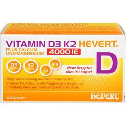Vitamin D3 K2 Hevert+Calcium u.Magnes.4000 Ie Kps. 120 St