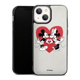 DeinDesign iPhone 13 Mini Handy Slim Case extra d&uuml;nn Silikon Handyh&uuml;lle schwarz H&uuml;lle Disney Heart Silikon Slim Case