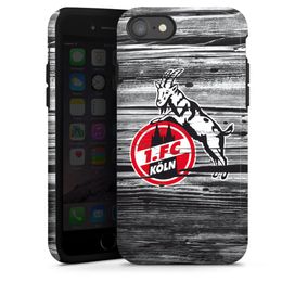 DeinDesign iPhone SE (2020) Handy Panzer Handyh&uuml;lle robuste Outdoor H&uuml;lle Schutzh&uuml;lle gl&auml;nzend 1. Fc K&ouml;ln Official Licensed Product Wooden Look Tough Case