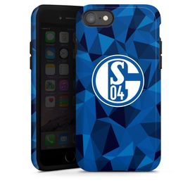 DeinDesign iPhone SE (2020) Handy Panzer Handyh&uuml;lle robuste Outdoor H&uuml;lle Schutzh&uuml;lle gl&auml;nzend Fc Schalke 04 Muster Camouflage Tough Case
