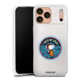 DeinDesign iPhone 17 Pro Max Handy Slim Case Silikon Handyh&uuml;lle transparent H&uuml;lle extra d&uuml;nn Peanuts Weltall Snoopy Silikon Slim Case