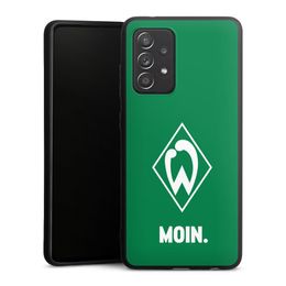 DeinDesign Galaxy A52s 5G Handy Premium Silikon H&uuml;lle Handyh&uuml;lle schwarz Case Official Licensed Product Moin Sv Werder Bremen Silikon Premium Case