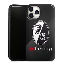 DeinDesign iPhone 11 Pro Handy Panzer Handyh&uuml;lle robuste Outdoor H&uuml;lle Schutzh&uuml;lle gl&auml;nzend Lettering Sc Freiburg Logo Tough Case