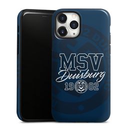 DeinDesign iPhone 11 Pro Handy Panzer Handyh&uuml;lle robuste Outdoor H&uuml;lle Schutzh&uuml;lle gl&auml;nzend Msv Duisburg Merchandise Soccer Tough Case