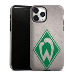 DeinDesign iPhone 11 Pro Handy Panzer Handyh&uuml;lle robuste Outdoor H&uuml;lle Schutzh&uuml;lle gl&auml;nzend Official Licensed Product Sv Werder Bremen Concrete Tough Case