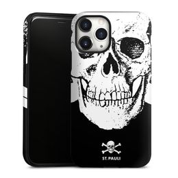 DeinDesign iPhone 11 Pro Handy Panzer Handyh&uuml;lle robuste Outdoor H&uuml;lle Schutzh&uuml;lle gl&auml;nzend Totenkopf Official Licensed Product Fc St. Pauli Tough Case