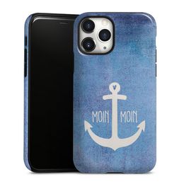 DeinDesign iPhone 11 Pro Handy Panzer Handyh&uuml;lle robuste Outdoor H&uuml;lle Schutzh&uuml;lle gl&auml;nzend Anchor Maritim Blue Tough Case