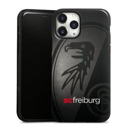 DeinDesign iPhone 11 Pro Handy Panzer Handyh&uuml;lle robuste Outdoor H&uuml;lle Schutzh&uuml;lle gl&auml;nzend Sc Freiburg Official Licensed Product Metallic Look Tough Case
