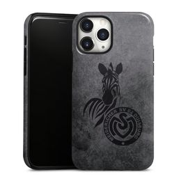 DeinDesign iPhone 11 Pro Handy Panzer Handyh&uuml;lle robuste Outdoor H&uuml;lle Schutzh&uuml;lle gl&auml;nzend Msv Duisburg Zebra Official Licensed Product Tough Case