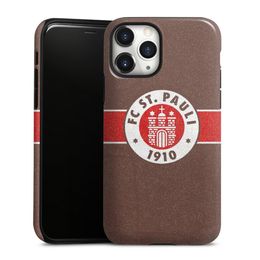 DeinDesign iPhone 11 Pro Handy Panzer Handyh&uuml;lle robuste Outdoor H&uuml;lle Schutzh&uuml;lle gl&auml;nzend Fc St. Pauli Official Licensed Product Logo Tough Case