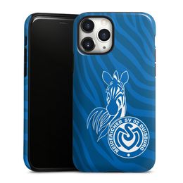 DeinDesign iPhone 11 Pro Handy Panzer Handyh&uuml;lle robuste Outdoor H&uuml;lle Schutzh&uuml;lle gl&auml;nzend Merchandise Zebra Msv Duisburg Tough Case