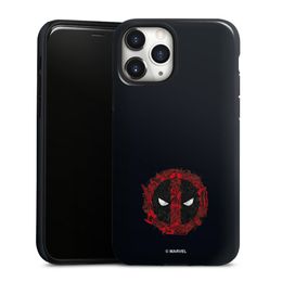 DeinDesign iPhone 11 Pro Handy Panzer Handyh&uuml;lle robuste Outdoor H&uuml;lle Schutzh&uuml;lle gl&auml;nzend Deadpool Marvel Logo Tough Case